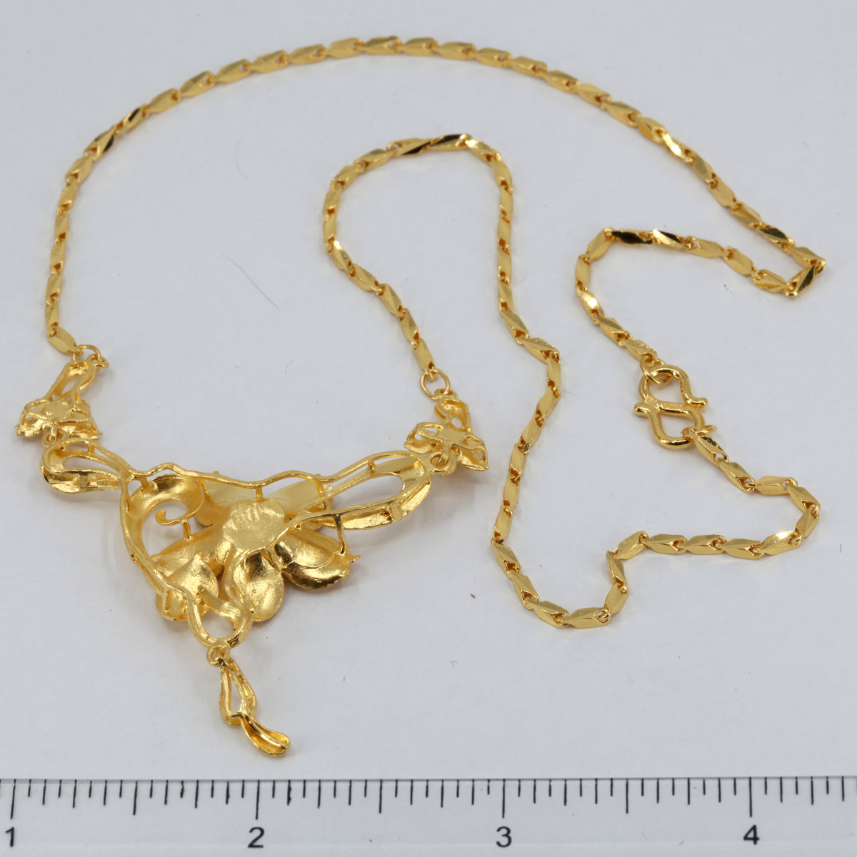 24K Solid Yellow Gold Wedding Flower Chain 18.7 Grams – Royal Venture ...